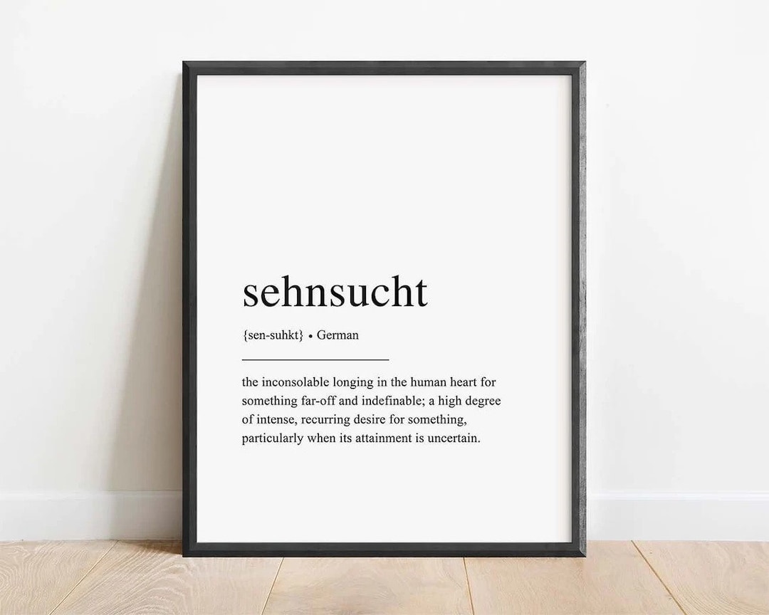 PRINTED Sehnsucht Definition Print, German Print, Minimalist Wall Art ...