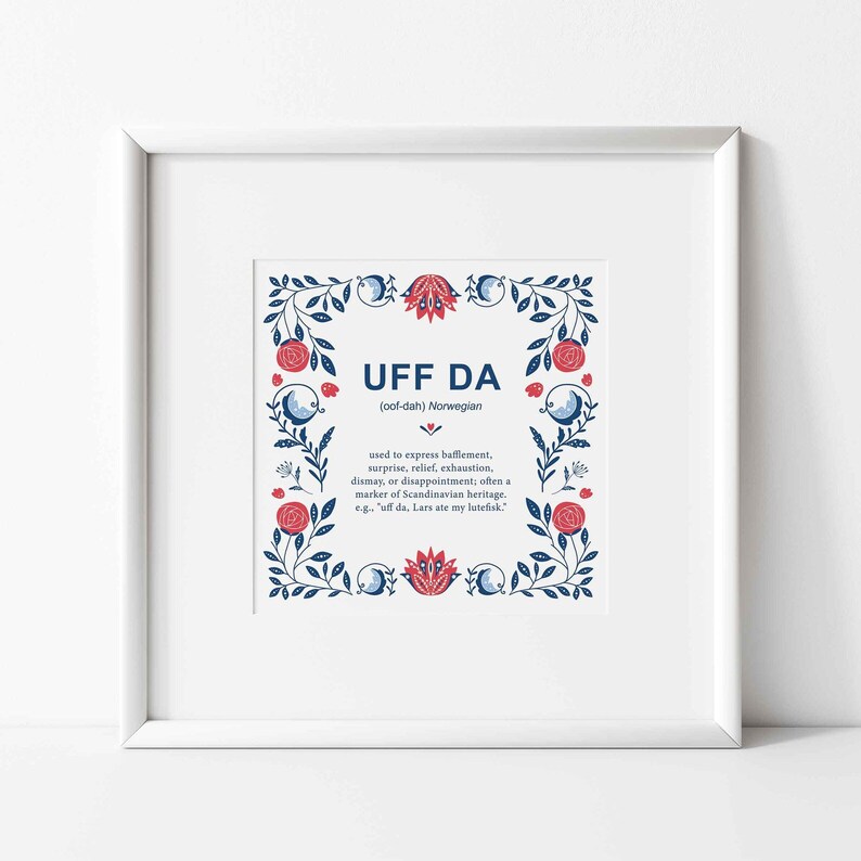 Uff Da Definition Print | Funny Norwegian Decor (digital Download) - Etsy