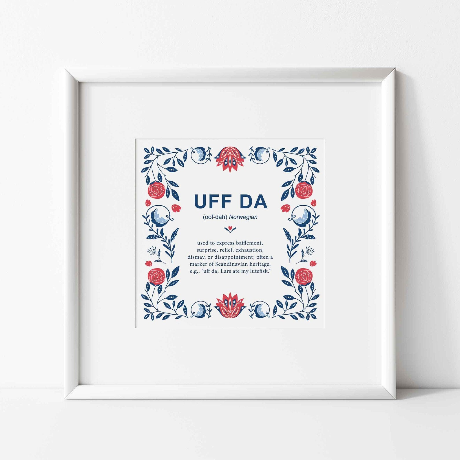 DIGITAL DOWNLOAD Uff Da Definition Print, Norwegian Definition Print ...