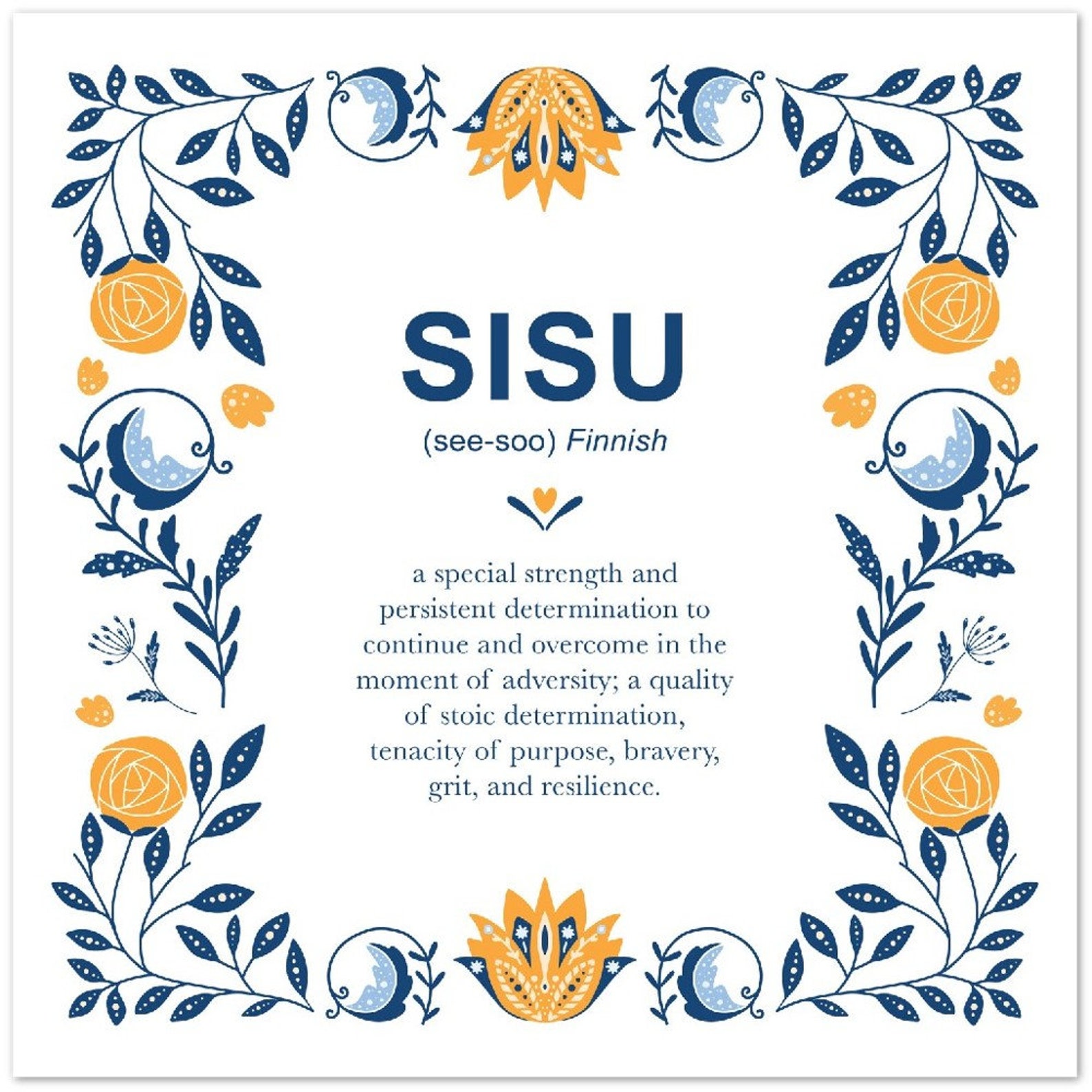 PRINTED Sisu Definition Print Finnish Definition Nordic - Etsy
