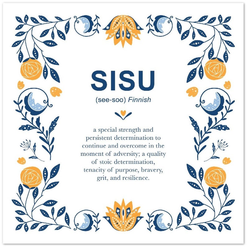 Sisu Definition Print Nordic Wall Art Finnish Gift Etsy