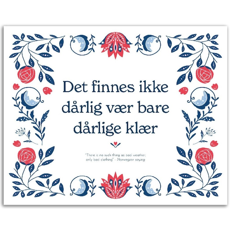 Norwegian Proverb Art Print – Folk Art Saying - Etsy