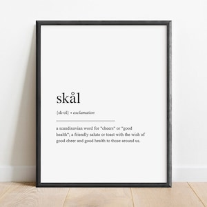 DIGITAL DOWNLOAD - Skål Definition Print, Scandinavian Definition Print ...