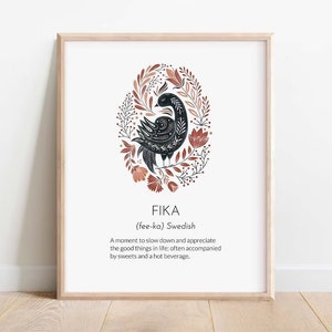 PRINTED Fika Definition Print, Fika Sign, Fika Print, Fika Poster ...