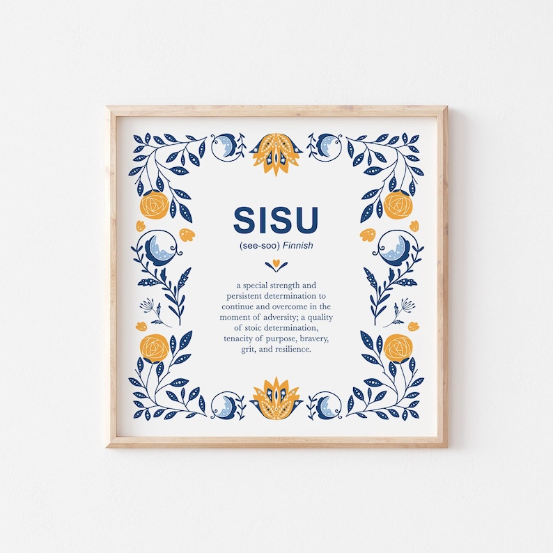 PRINTED Sisu Definition Print Finnish Definition Nordic - Etsy