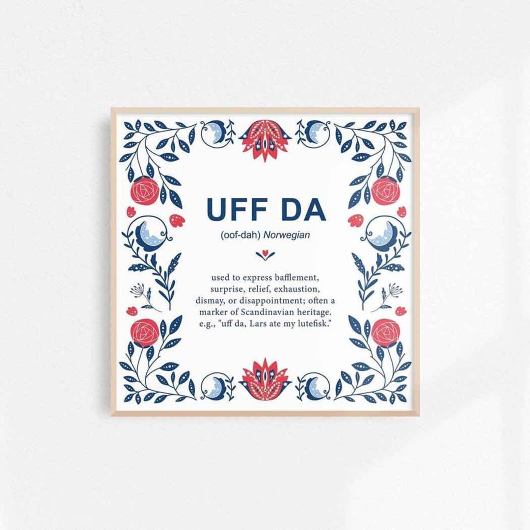 DIGITAL DOWNLOAD | Uff Da Definition Print, Norwegian Definition Print ...