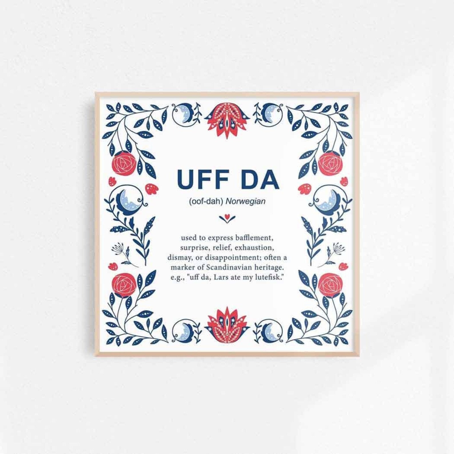 DIGITAL DOWNLOAD Uff Da Definition Print, Norwegian Definition Print ...