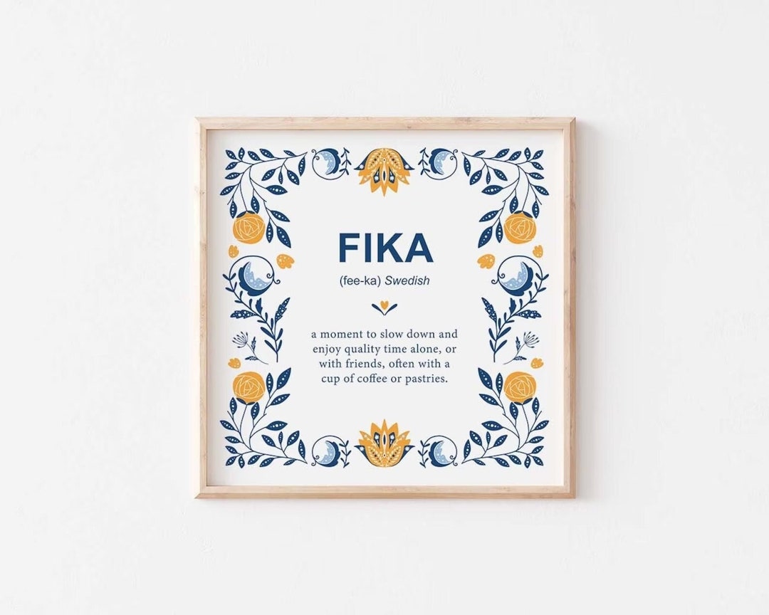 DIGITAL DOWNLOAD | Fika Definition Printable, Swedish Fika, Swedish ...