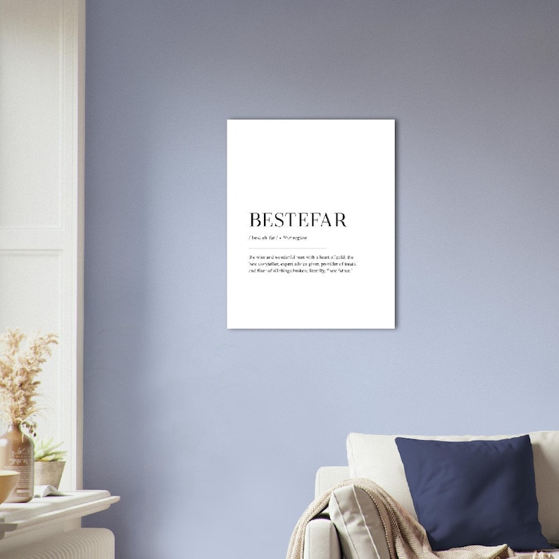 PRINTED Bestefar Definition Print, Norwegian Definition Print, Nordic ...