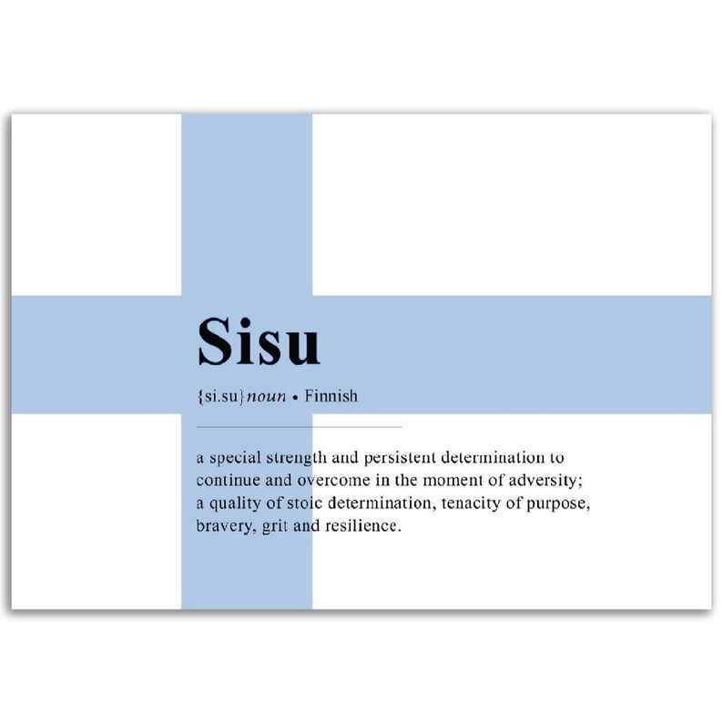 PRINTED Sisu Definition Print, Nordic Print, Sisu Sign, Sisu Print ...