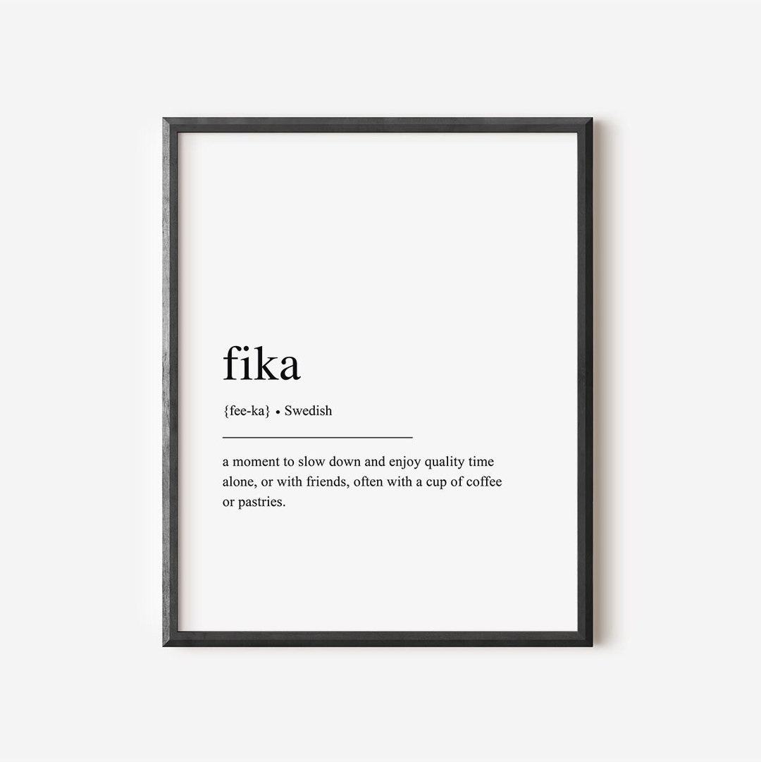 PRINTED Fika Definition Print, Swedish Definition Print, Swedish Gift ...