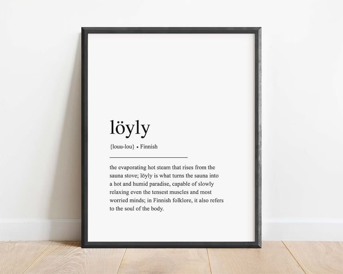 PRINTED Finnish Löyly Definition Print, Loyly Definition Print, Nordic ...