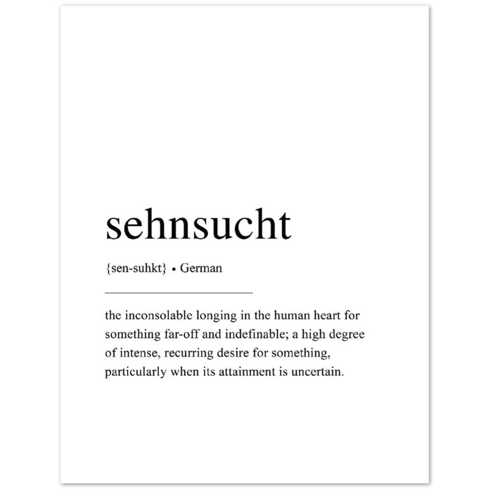 Sehnsucht Definition Print, German Minimalist Poster - Etsy