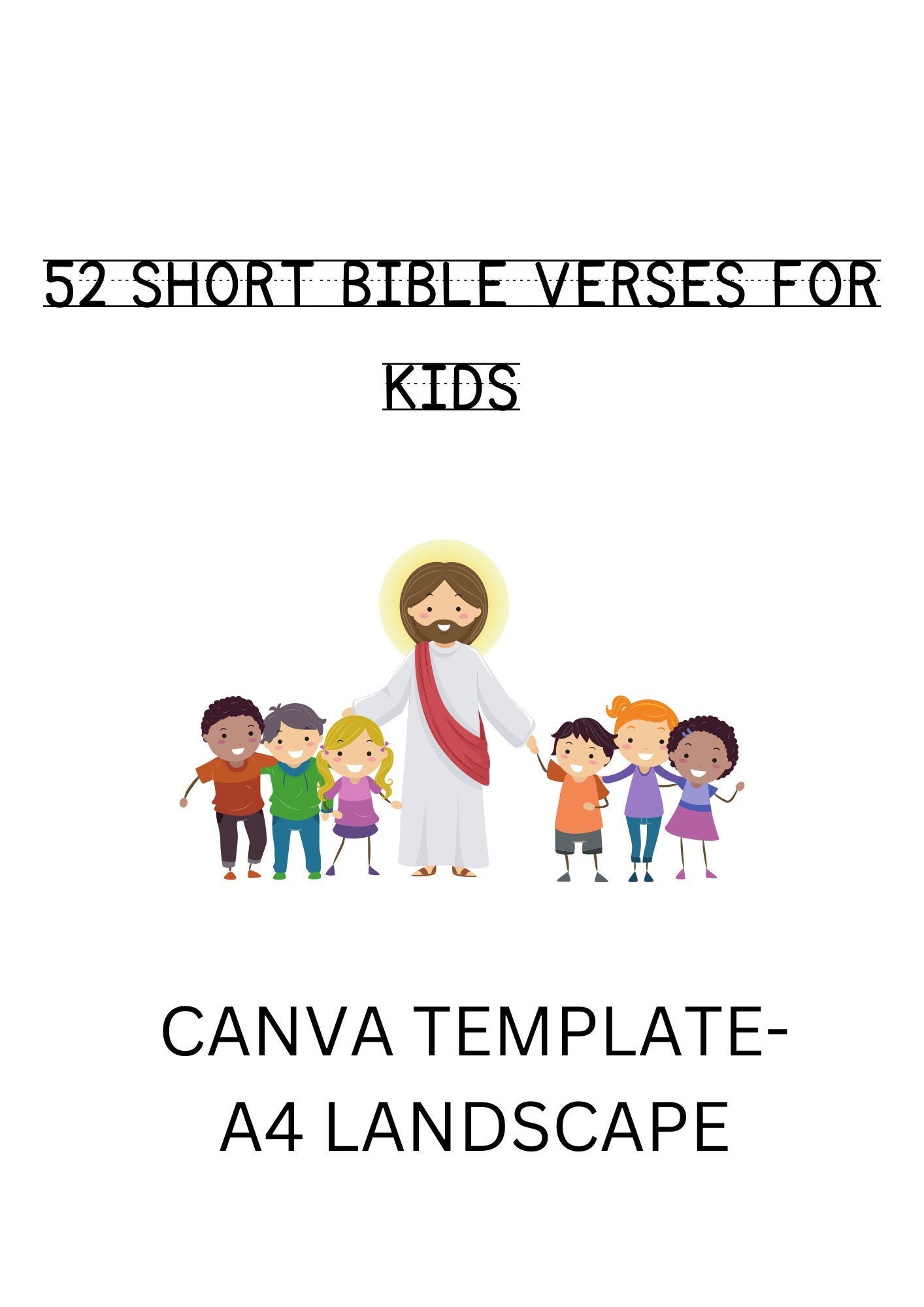 52 Bible Verses for Kids- Canva Pro Template- Digital Download-kids ...