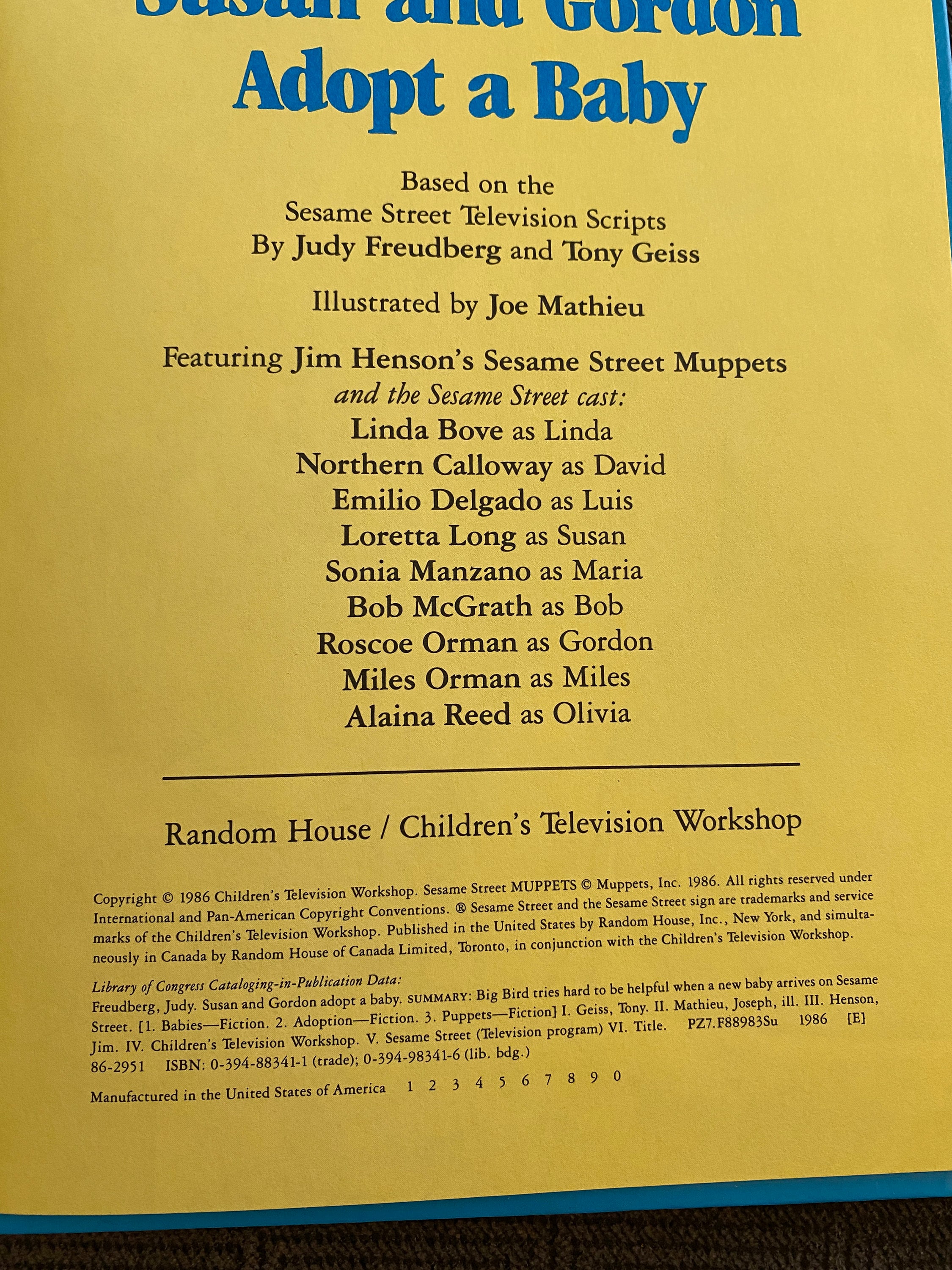 1986 Vintage Sesame Street Book Susan and Gordon Adopt Baby - Etsy