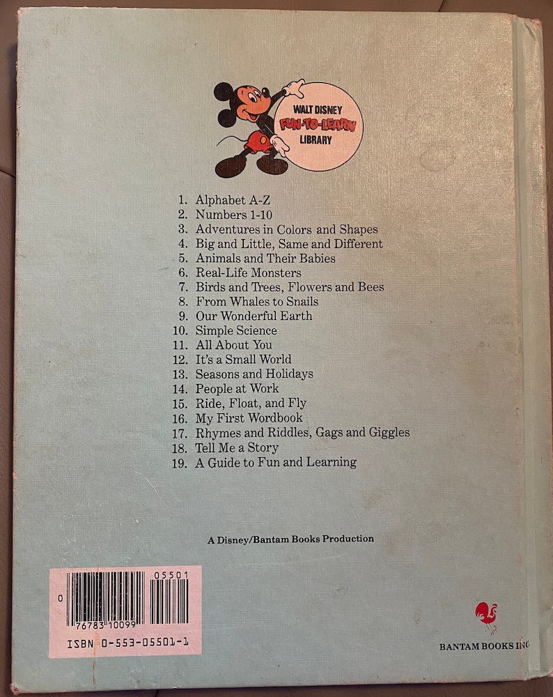Walt Disney Alphabet Book A-Z Bantam Book 1984 - Etsy