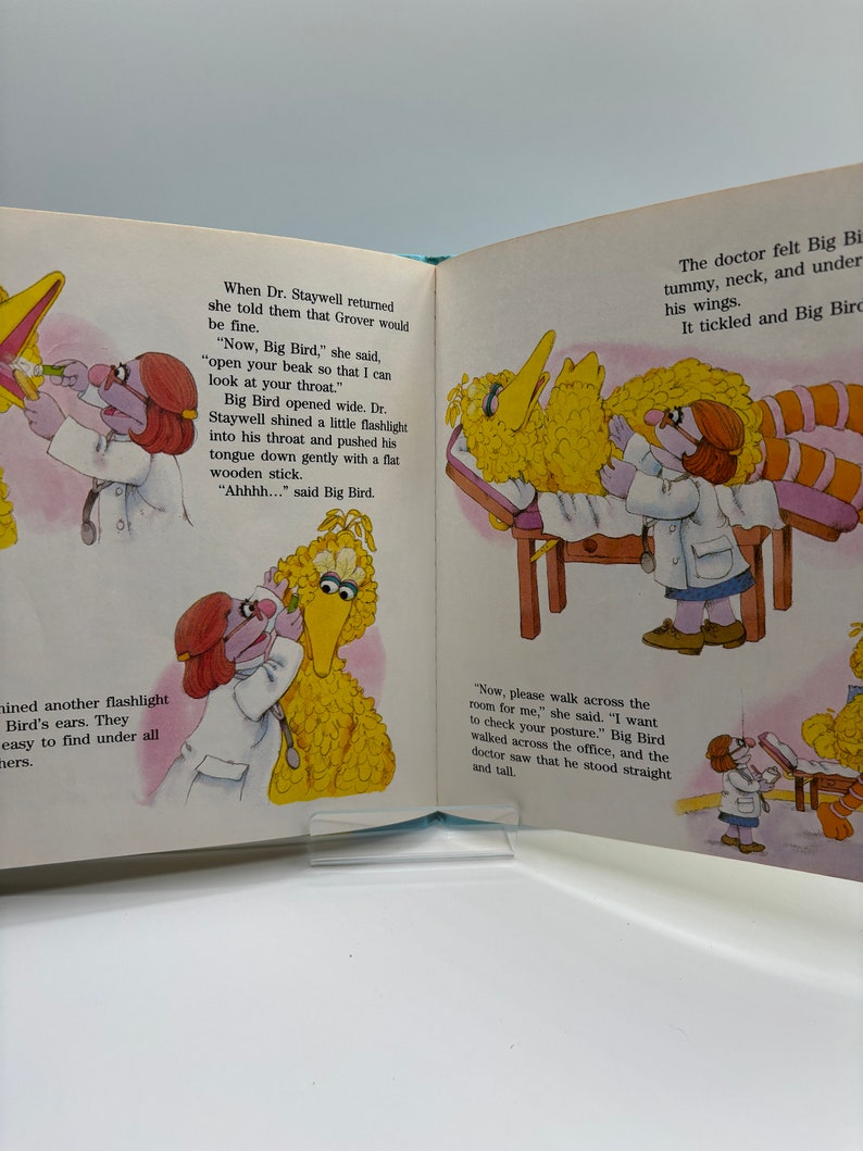 Muppets Books Big Bird Goes to the Doctor & Grover Sleeps Over 1980s ...