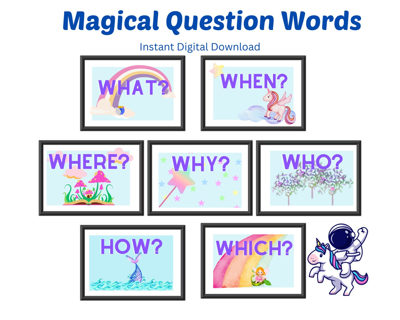 Digital Download of Magical Question Words for Display for Home School ...