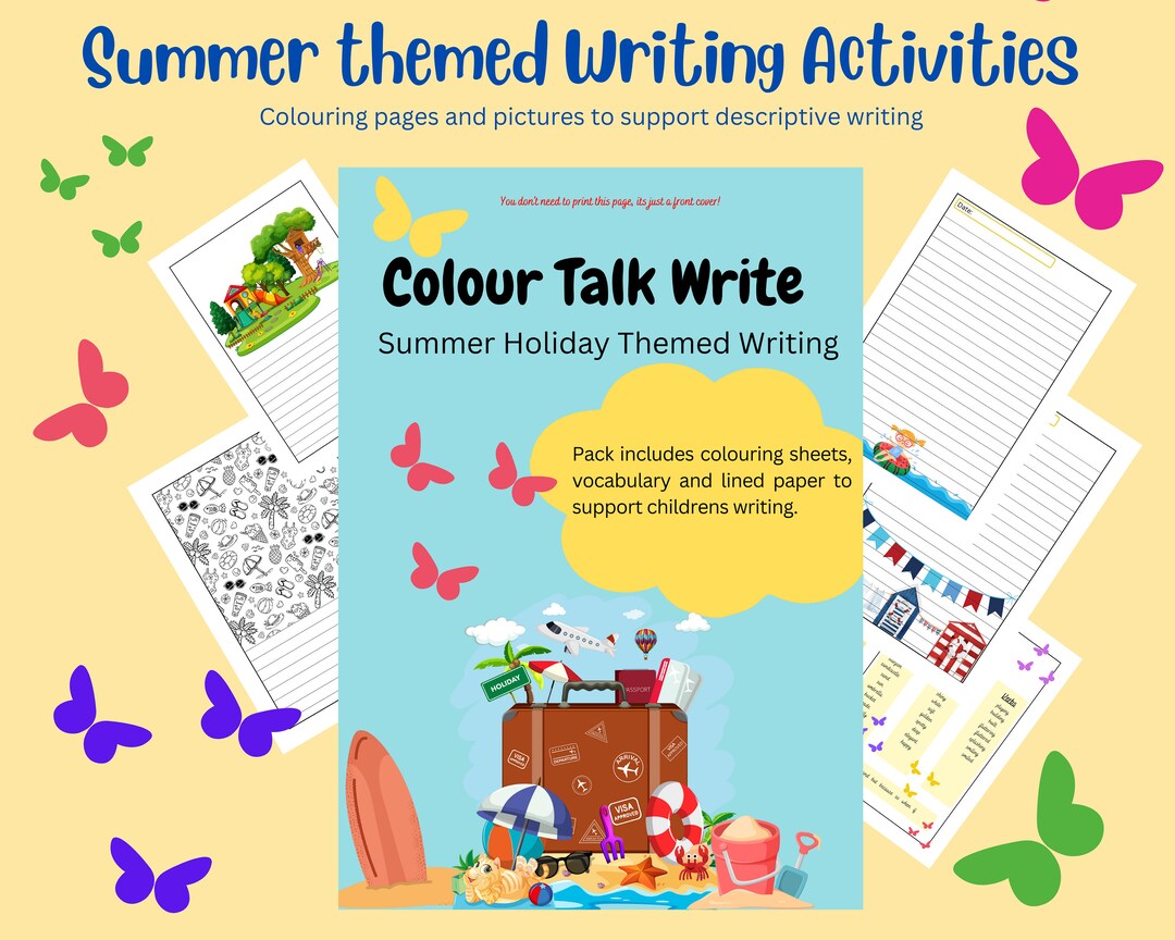 Printable Summer Themed Activity Sheets Includes Colouring - Etsy