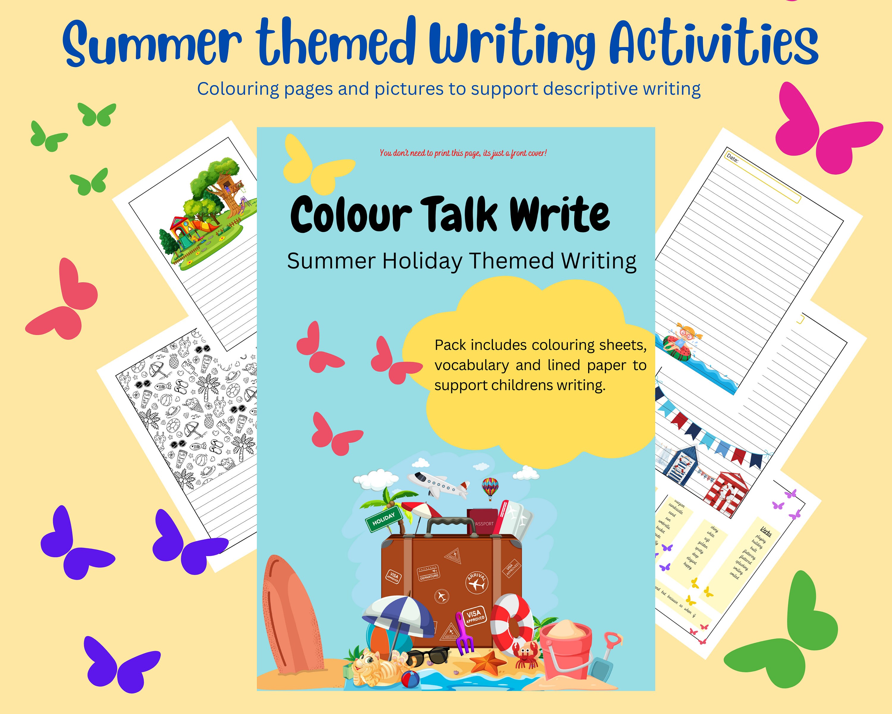 Printable Summer Themed Activity Sheets Includes Colouring - Etsy