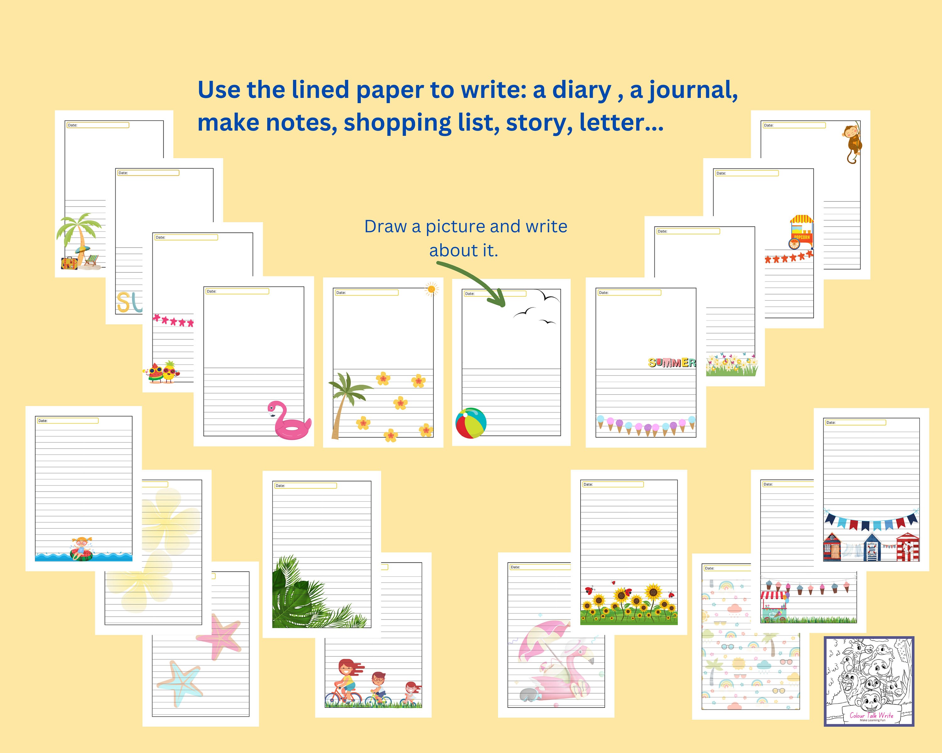 Printable Summer Themed Activity Sheets Includes Colouring - Etsy