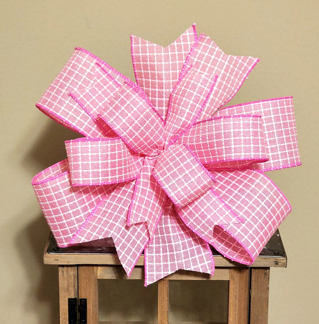 Pink Bow Pink Wreath Bow Pink Lantern Bow Valentine Bow Handmade Bow ...
