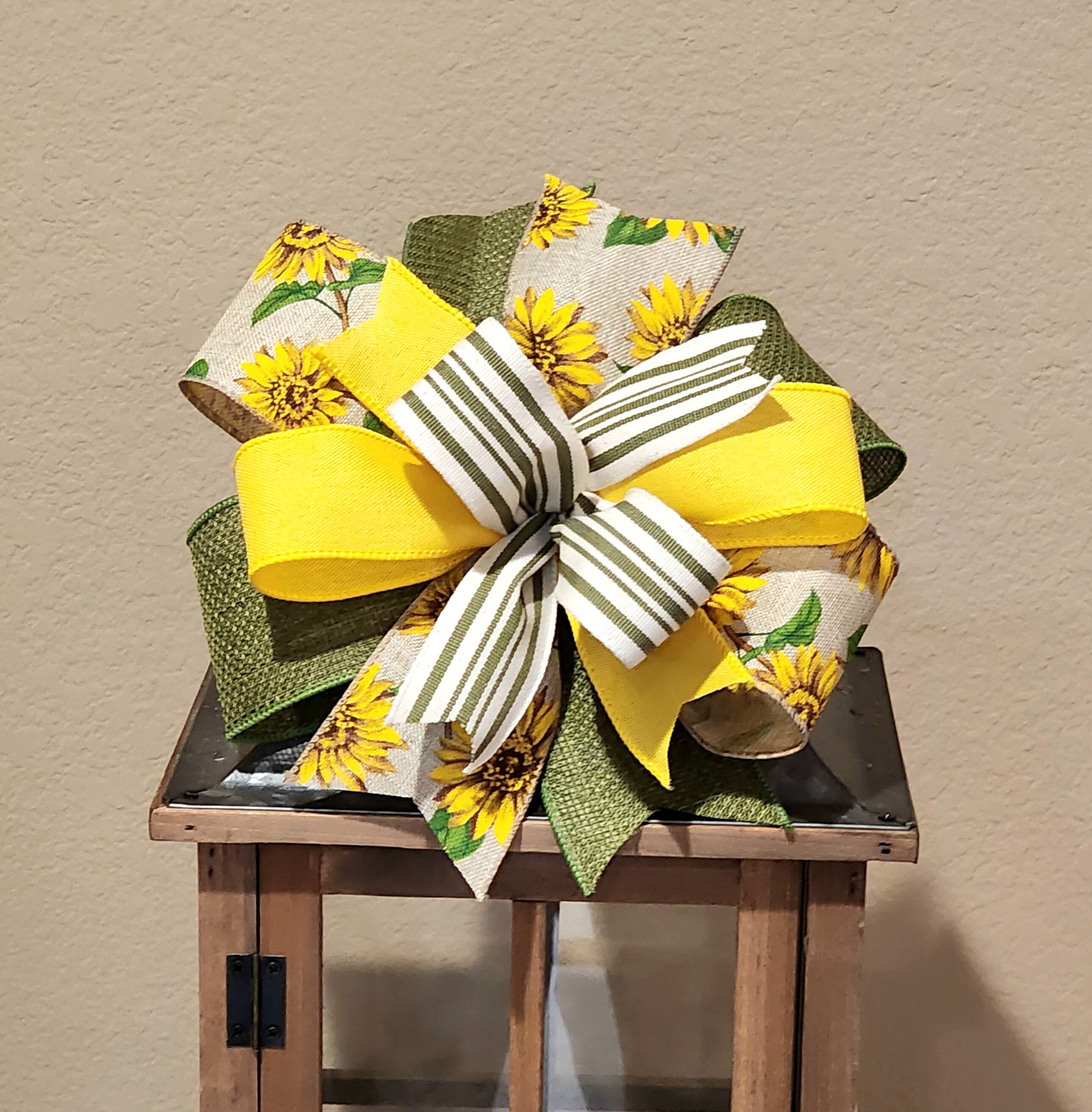 SUNFLOWER Bow Wreath Bow Lantern Bow Farmhouse Bow Handmade Bow ...