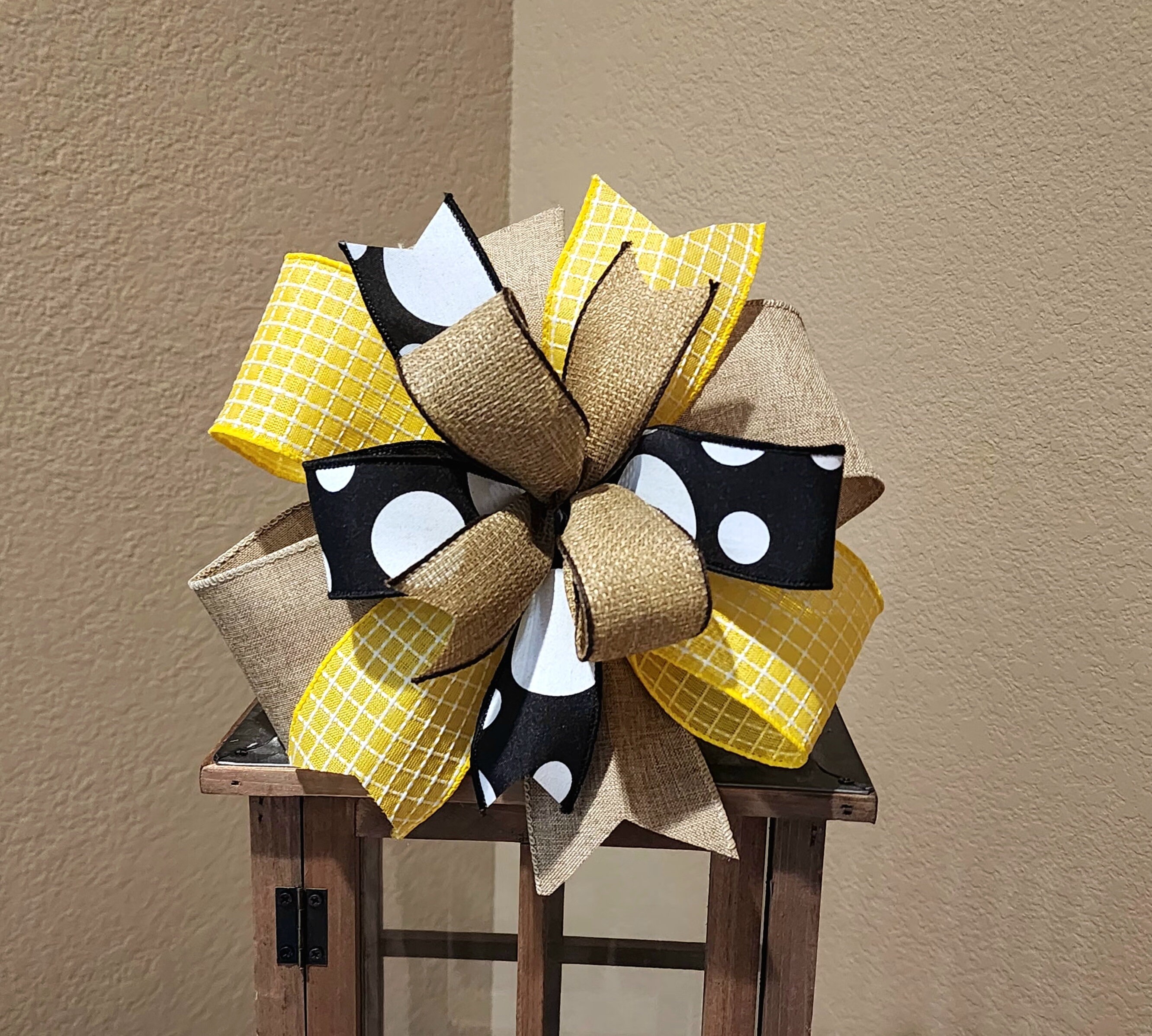Wreath Bow Lantern Bow Farmhouse Bow Handmade Bow Everyday Bow Plaid ...