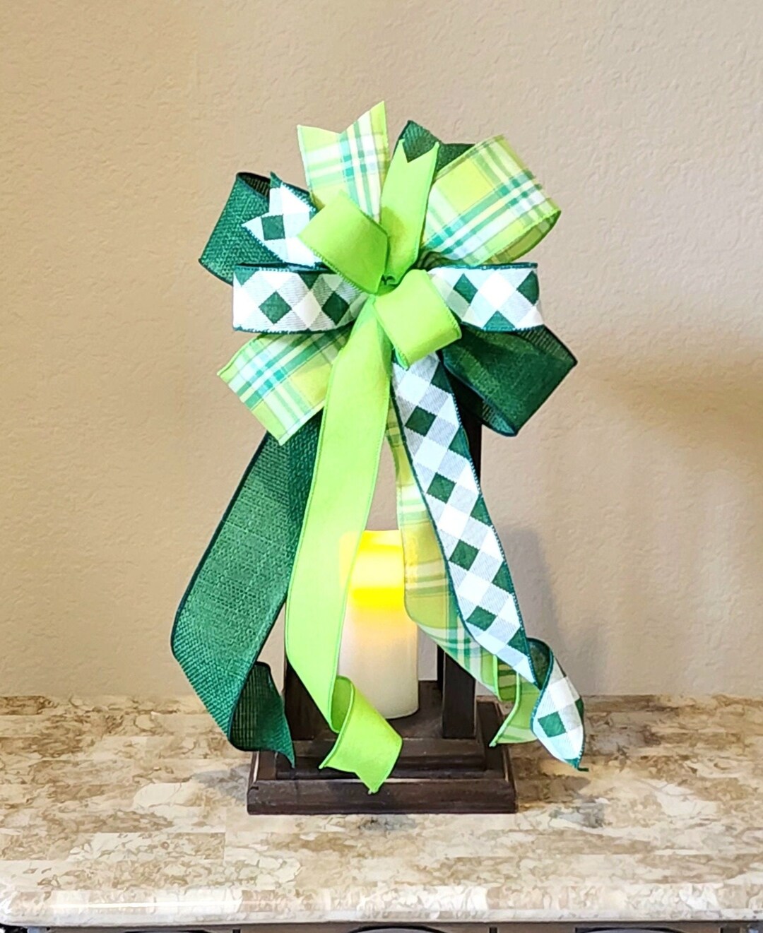 St Patricks Day Wreath Bow Lantern Bow St Patrick's Day Bow Irish Bow ...