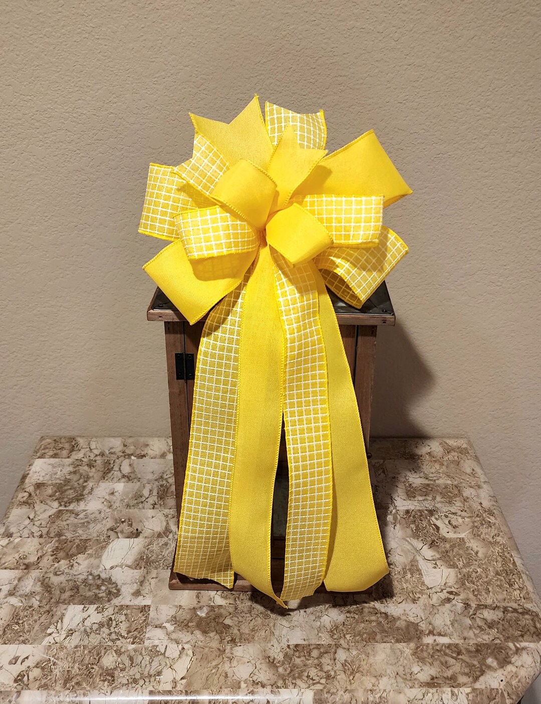 Yellow Bow Yellow Wreath Bow Yellow Plaid Lantern Bow Yellow Bow ...