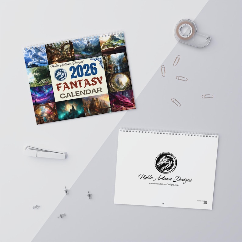 2026 Fantasy Wall Calendar, Dragon and Castle Theme, Gift for Fantasy ...