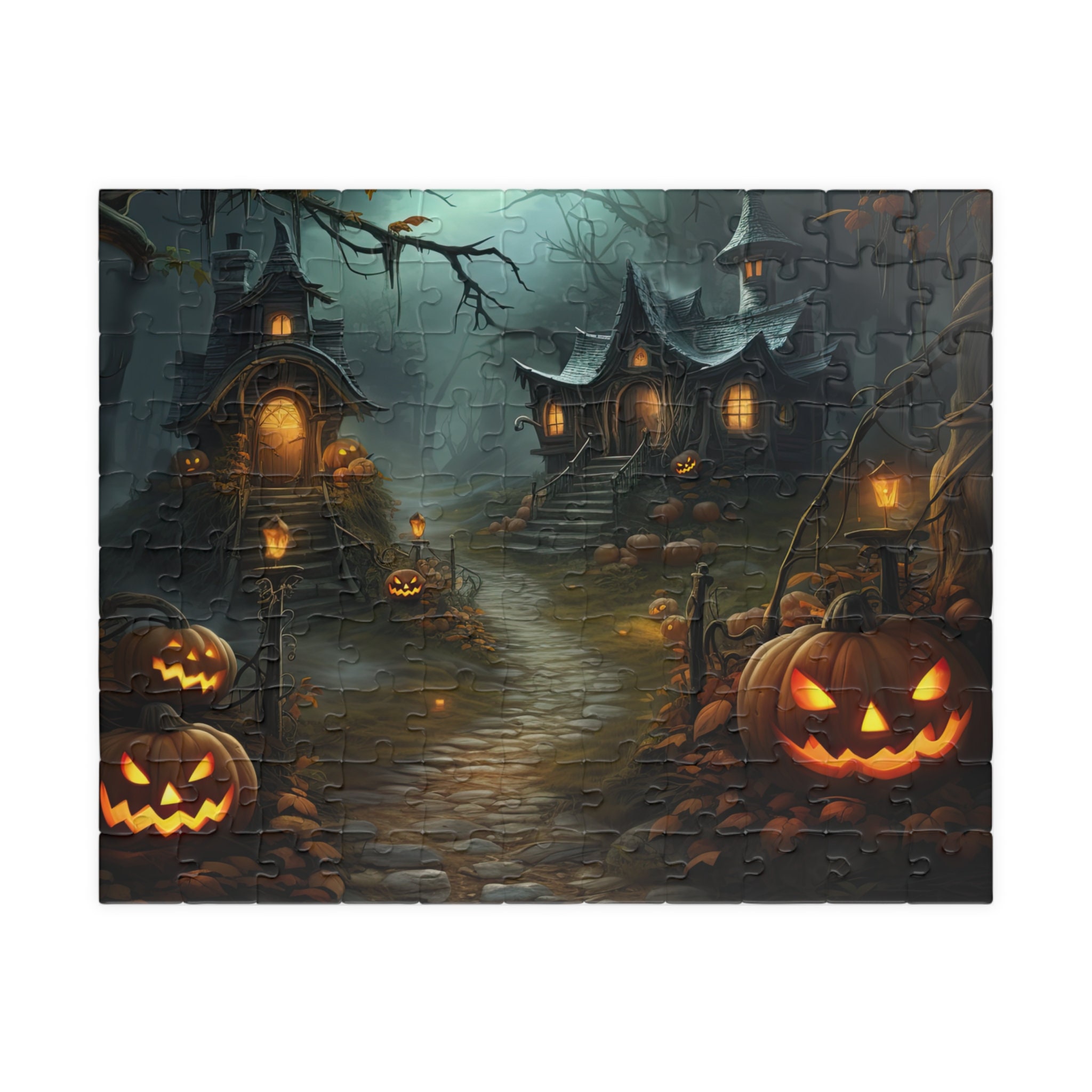 Spooky Halloween Houses Puzzle Scary Halloween House Jigsaw - Etsy