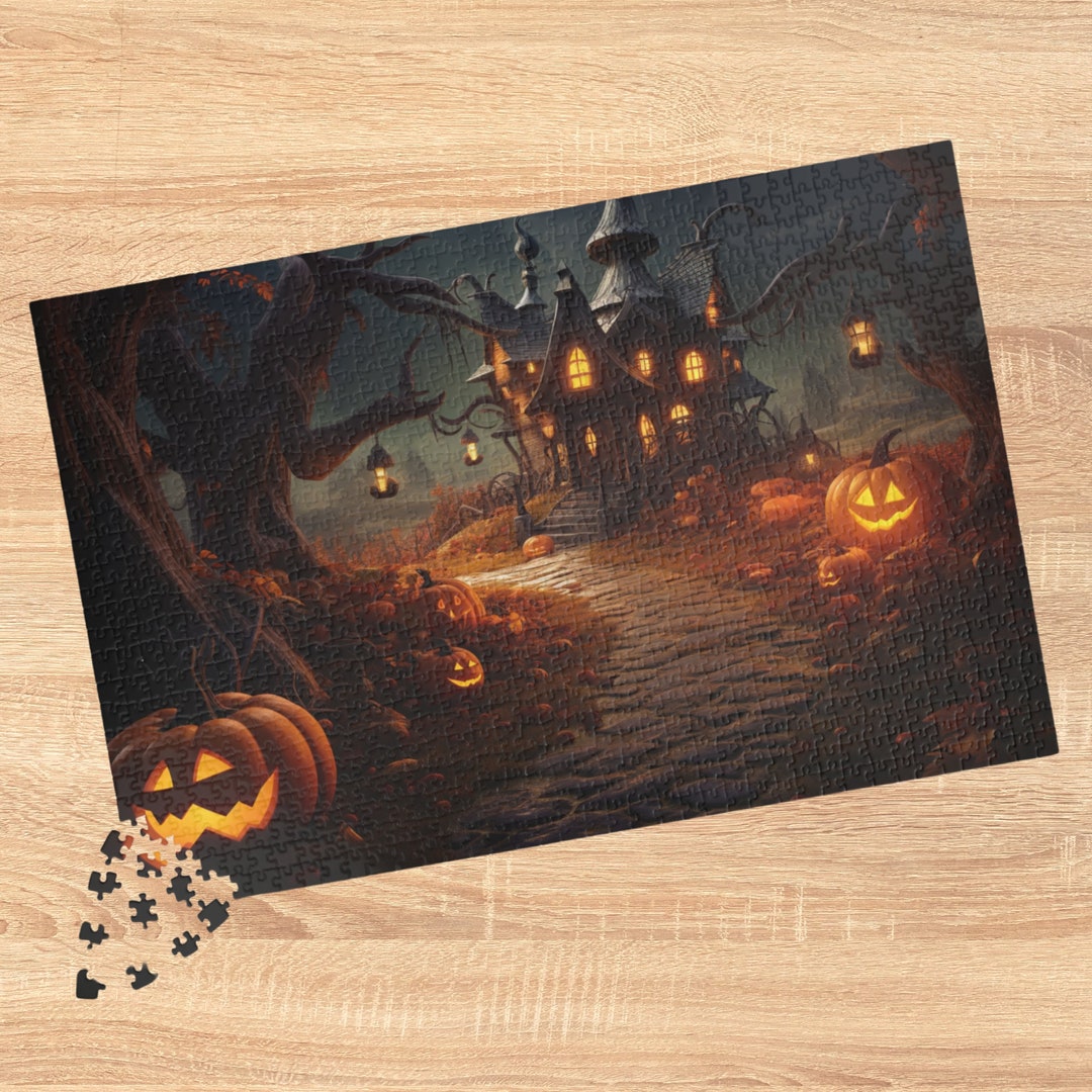 Spooky Halloween Puzzle, Halloween House Jigsaw Puzzle, 1000 500 Piece ...