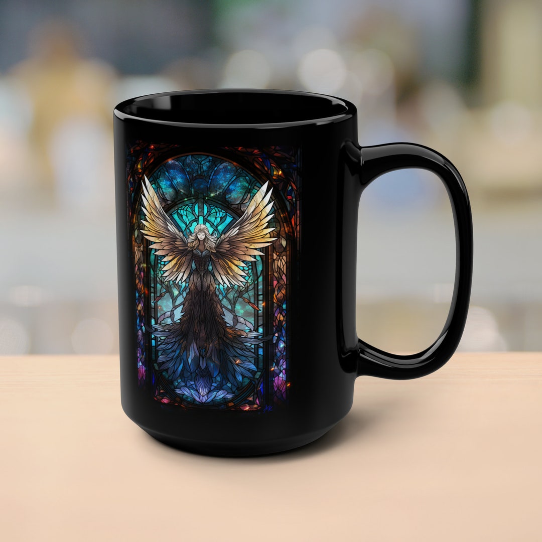 Angel Coffee Mug, Stained-glass Angel Mug, Gift for Mom, Gift for Her ...
