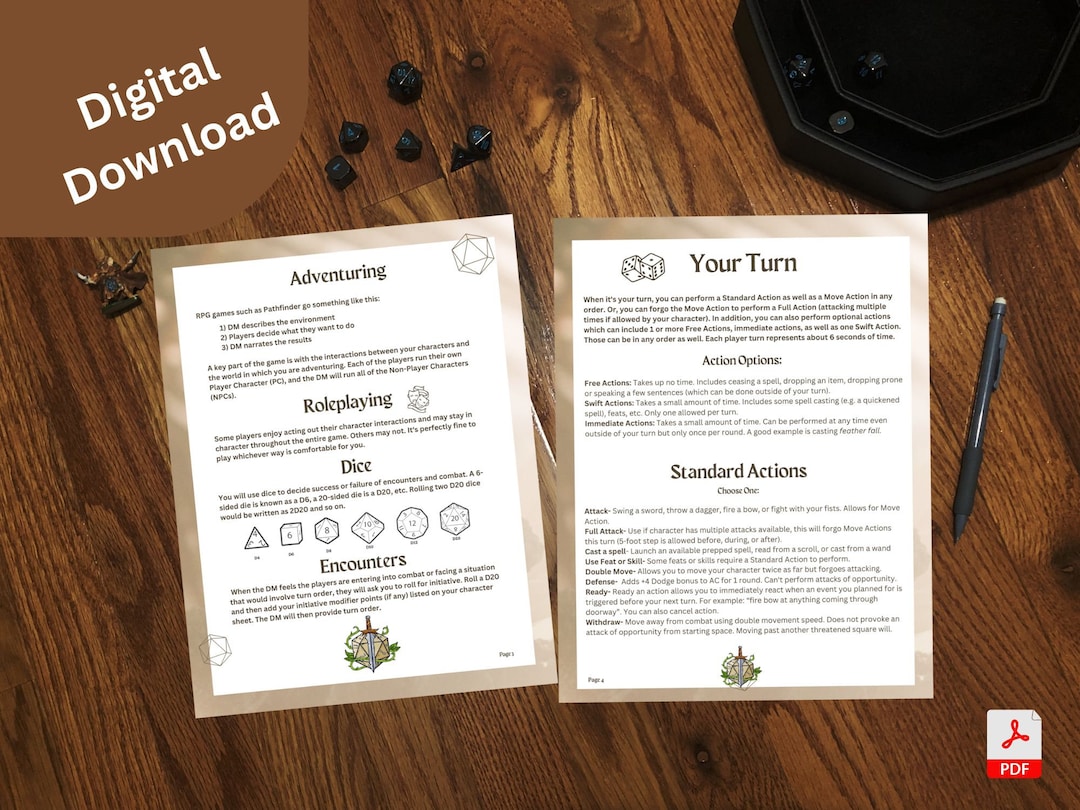 Pathfinder Beginner Cheat Sheet | Printable Pathfinder Cheat Sheet ...