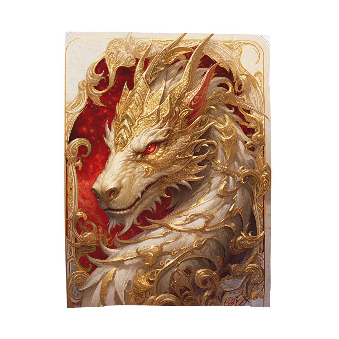 Blanket White Dragon Velveteen Plush Blanket, Fantasy Dragon Soft Throw ...