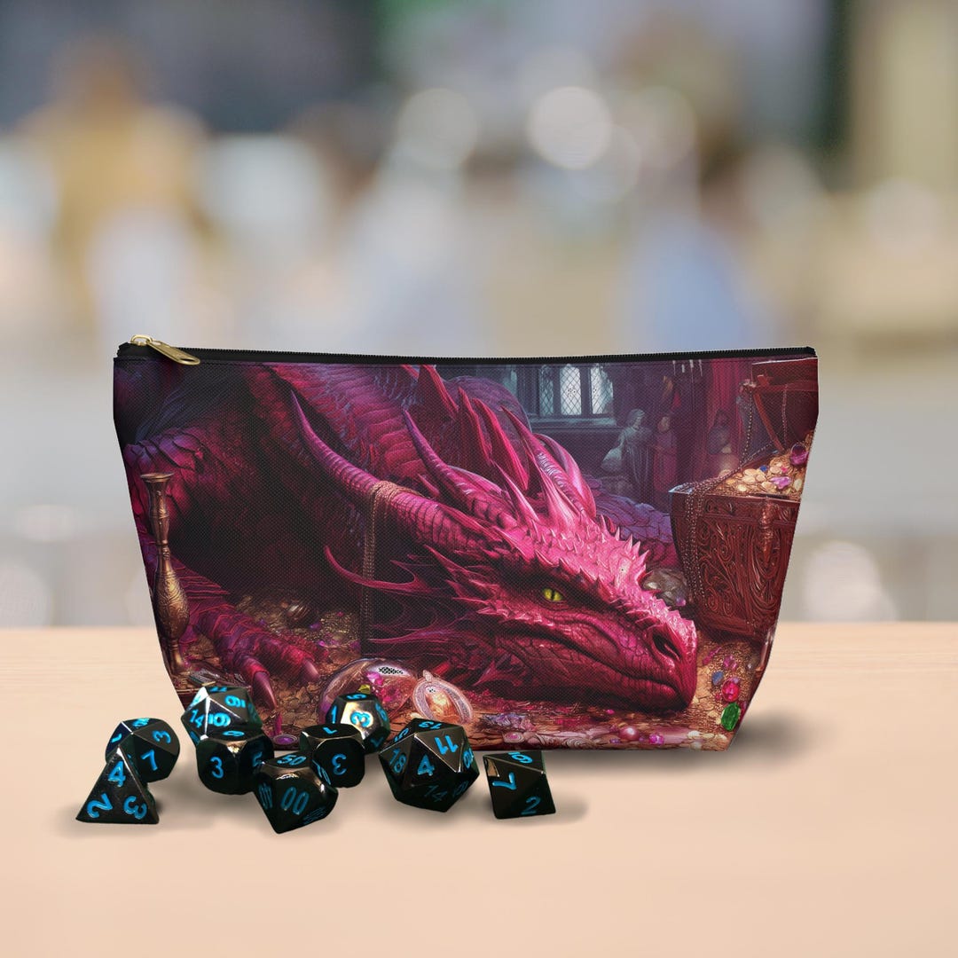 Red Dragon Dice Bag: Fantasy Gamer Zippered Pouch, Dnd RPG Accessory - Etsy