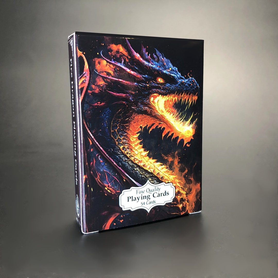 Fire Dragon Playing Cards, Elegant Poker Card Fantasy Deck, Gift for ...