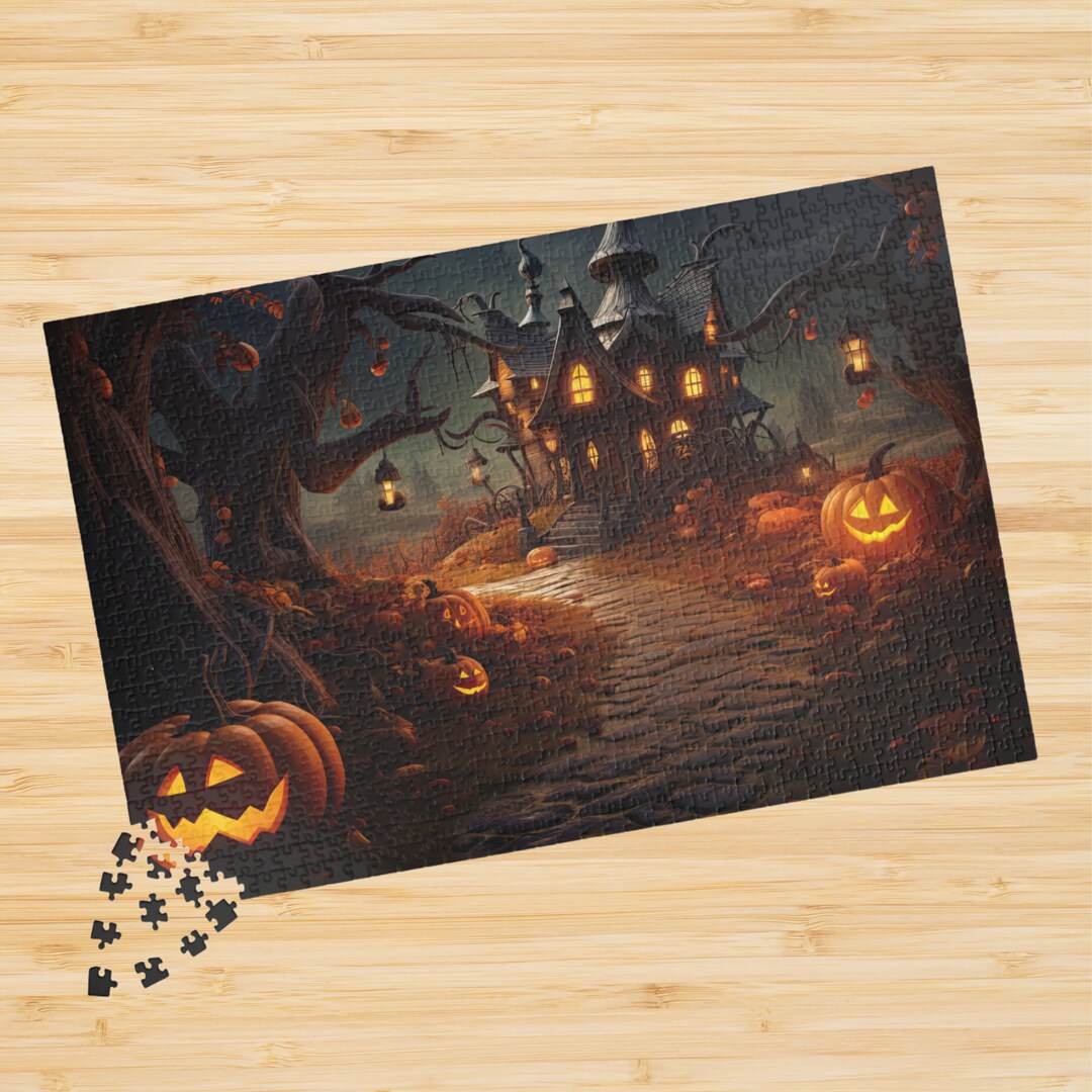 Spooky Halloween Puzzle, Halloween House Jigsaw Puzzle, 1000 500 Piece ...