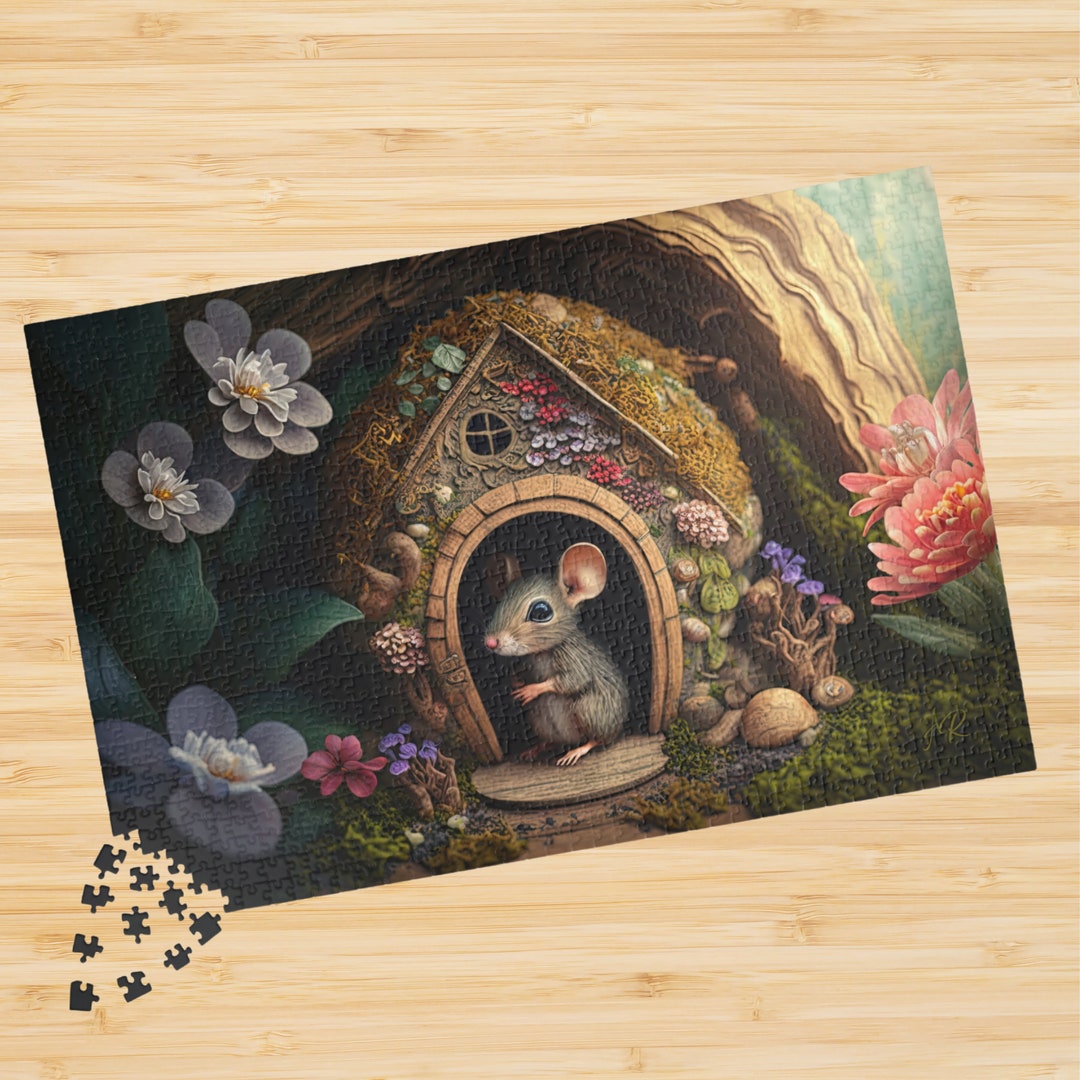 Puzzle Mouse House Jigsaw Puzzle Tiny Mouse Fairy House Puzzle Cute ...