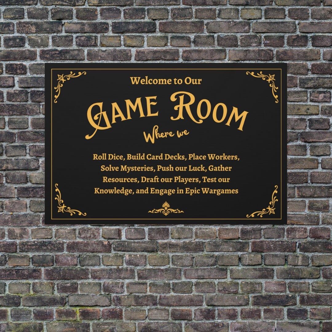 Sign for Game Room Welcome Sign Board Gamer Wall Decoration Role ...