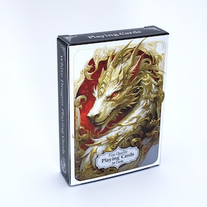 White Dragon Playing Cards, Elegant Poker Card Fantasy Deck, Gift for ...