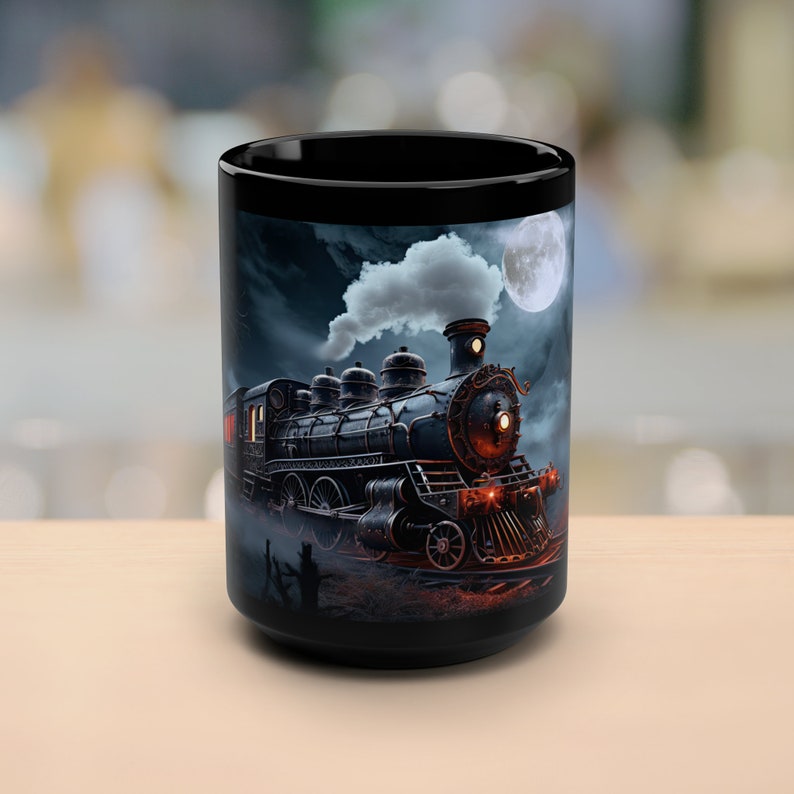 Night Train Black Mug, Locomotive Coffee Mug, Steam Train Mug Gift ...