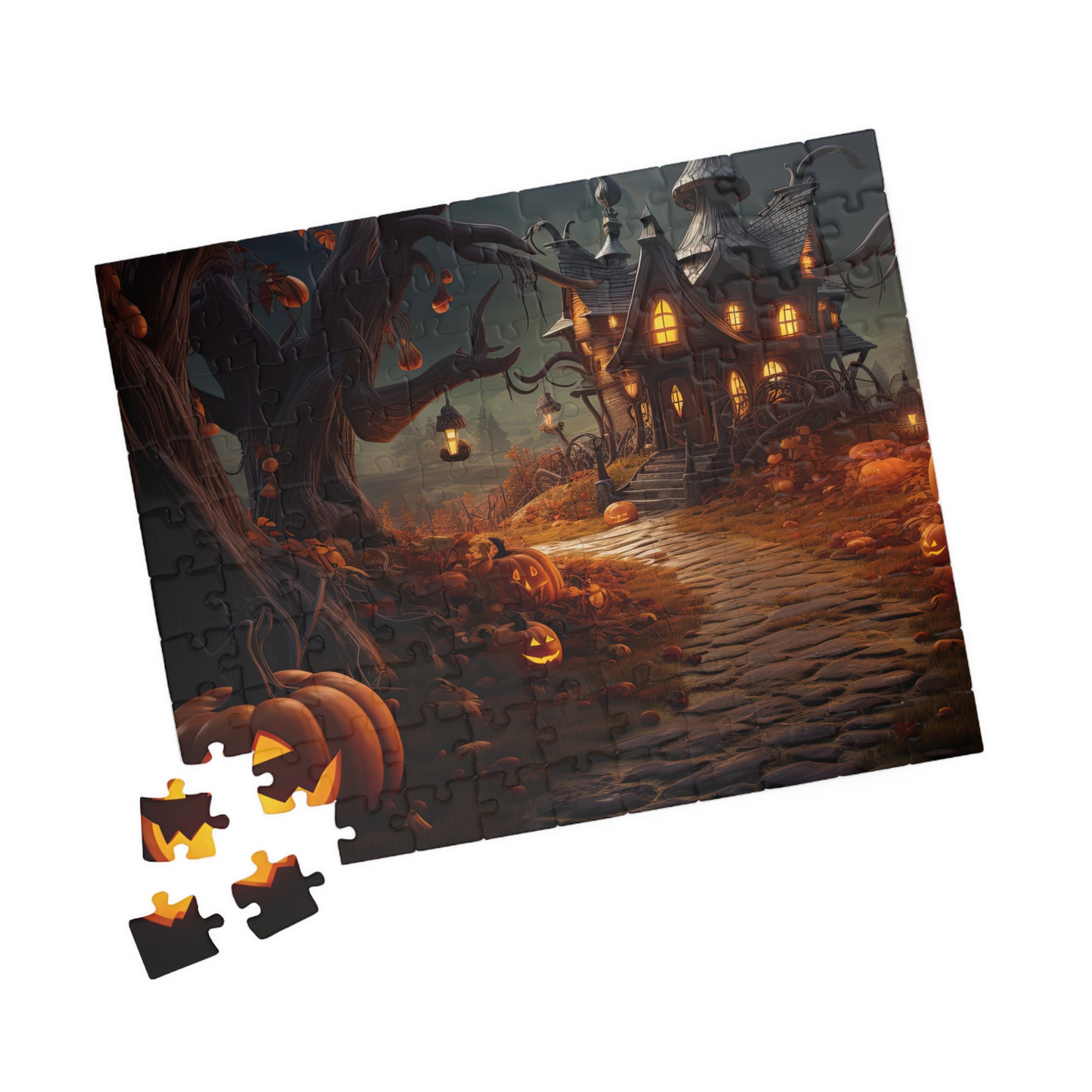 Spooky Halloween Puzzle Halloween House Jigsaw Puzzle 1000 - Etsy