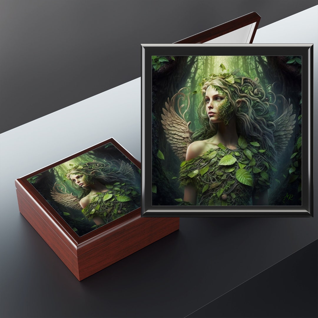 Dice Box Fantasy Nymph Game Storage Box Dungeons and Dragons Wood Box ...