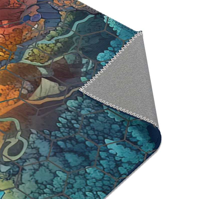 Area Rug Game Room Fantasy Map Rug Child's Room Colorful Hexagon ...