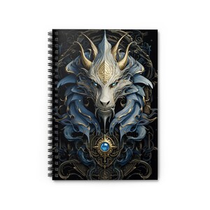 Fantasy Dragon Head Spiral Notebook, Blank Ruled Line Journal, Lined ...