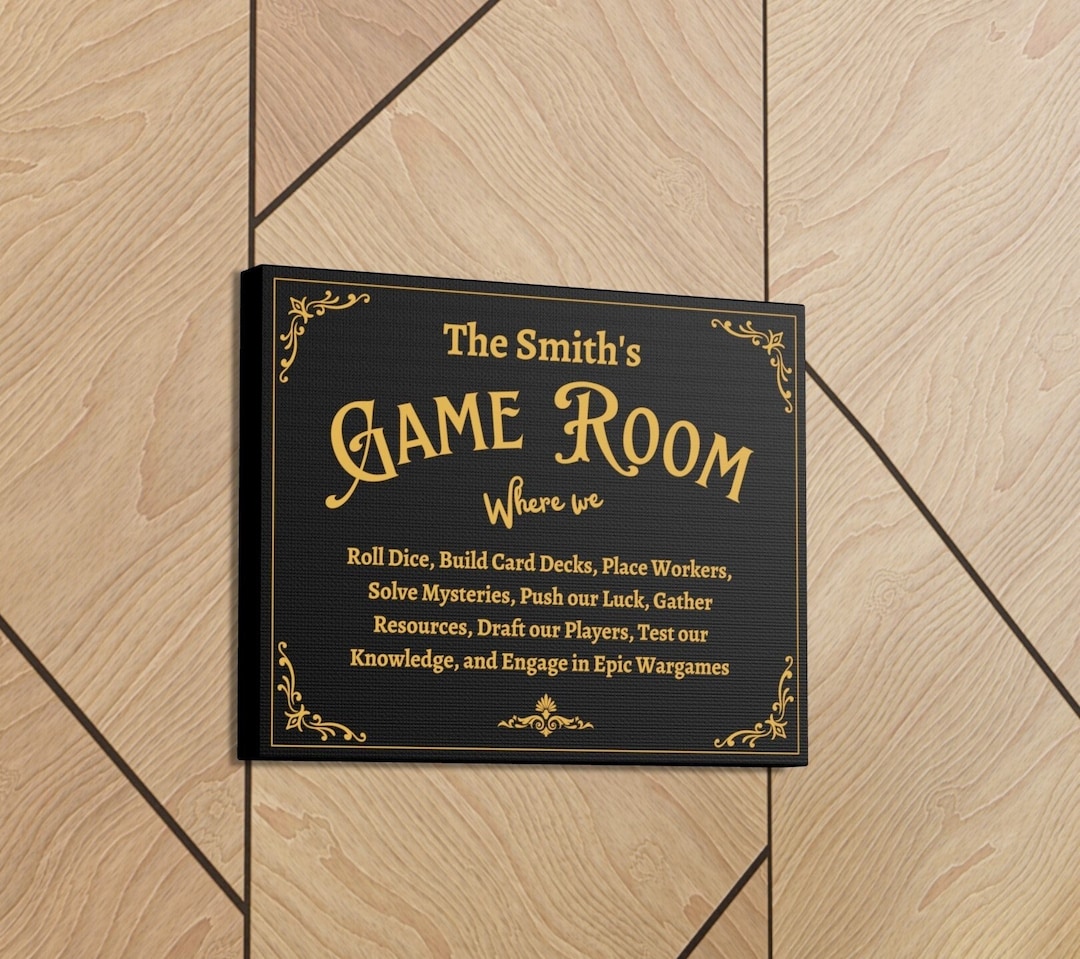 Custom Game Room Sign, Personalized Welcome Sign, Board Gamer Wall ...