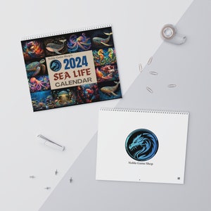 2024 Sea Life Wall Calendar, Underwater Calendar, Whale and Mermaid ...