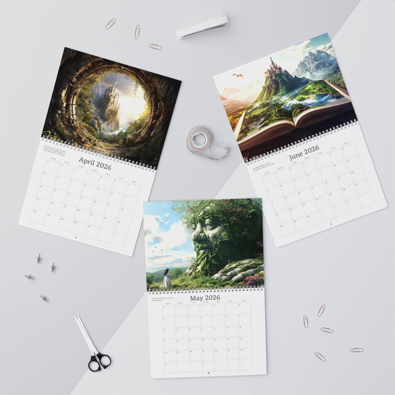 2026 Fantasy Wall Calendar, Dragon and Castle Theme, Gift for Fantasy ...